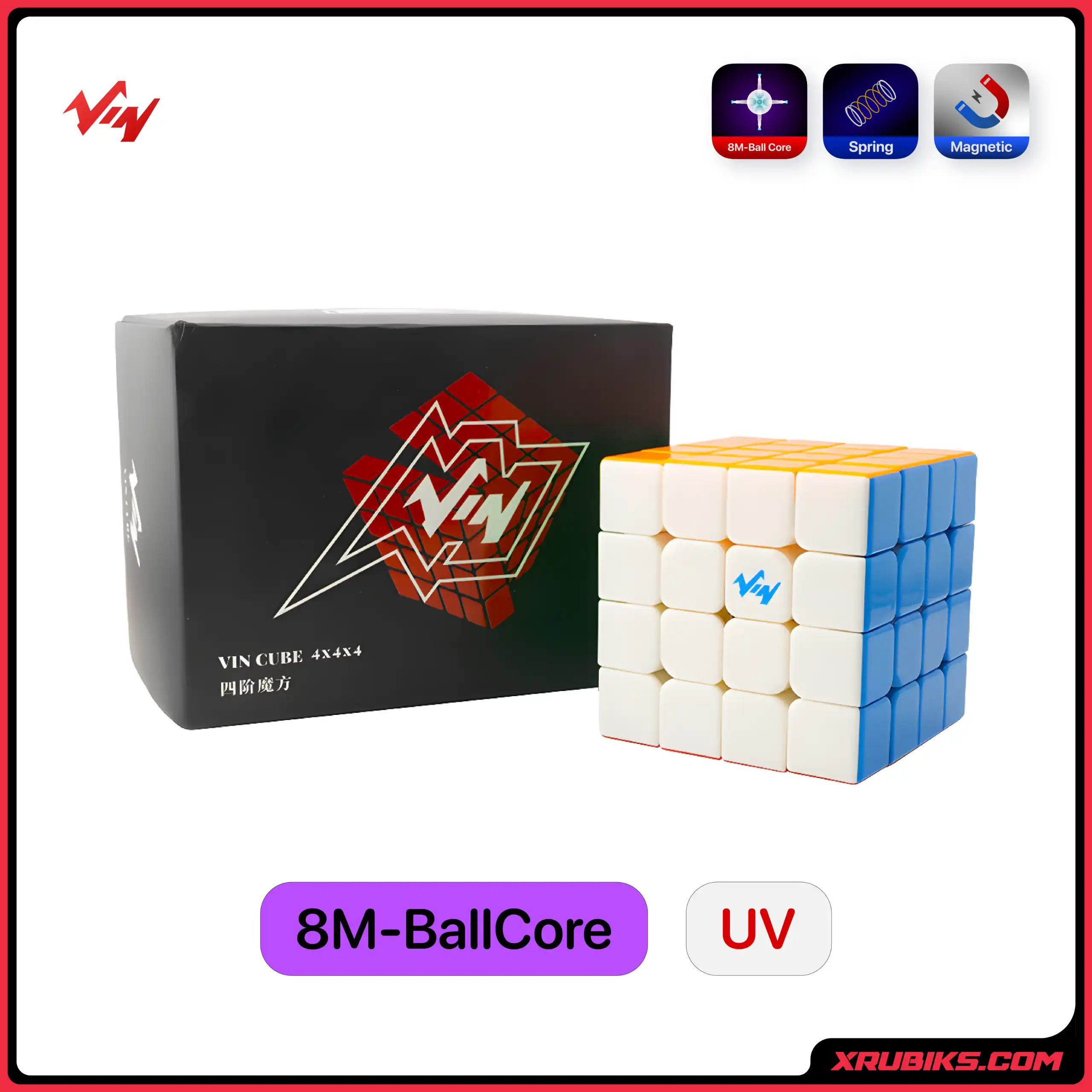 Vin Cube 4x4 (Ball-Core + UV) (2024) - Xrubiks
